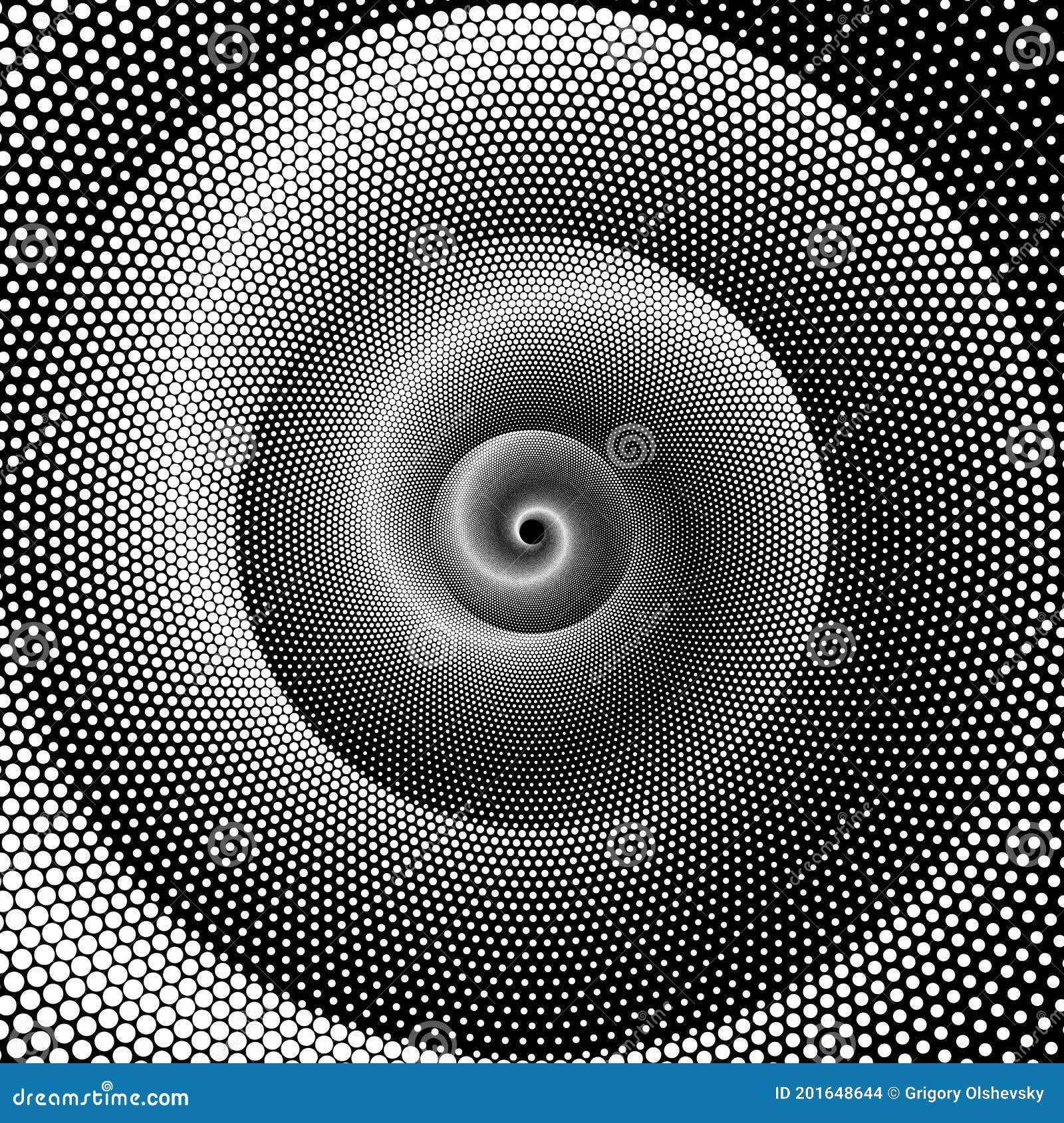 Dotted Halftone Vector Spiral Pattern or Texture with Ellipses Stock ...