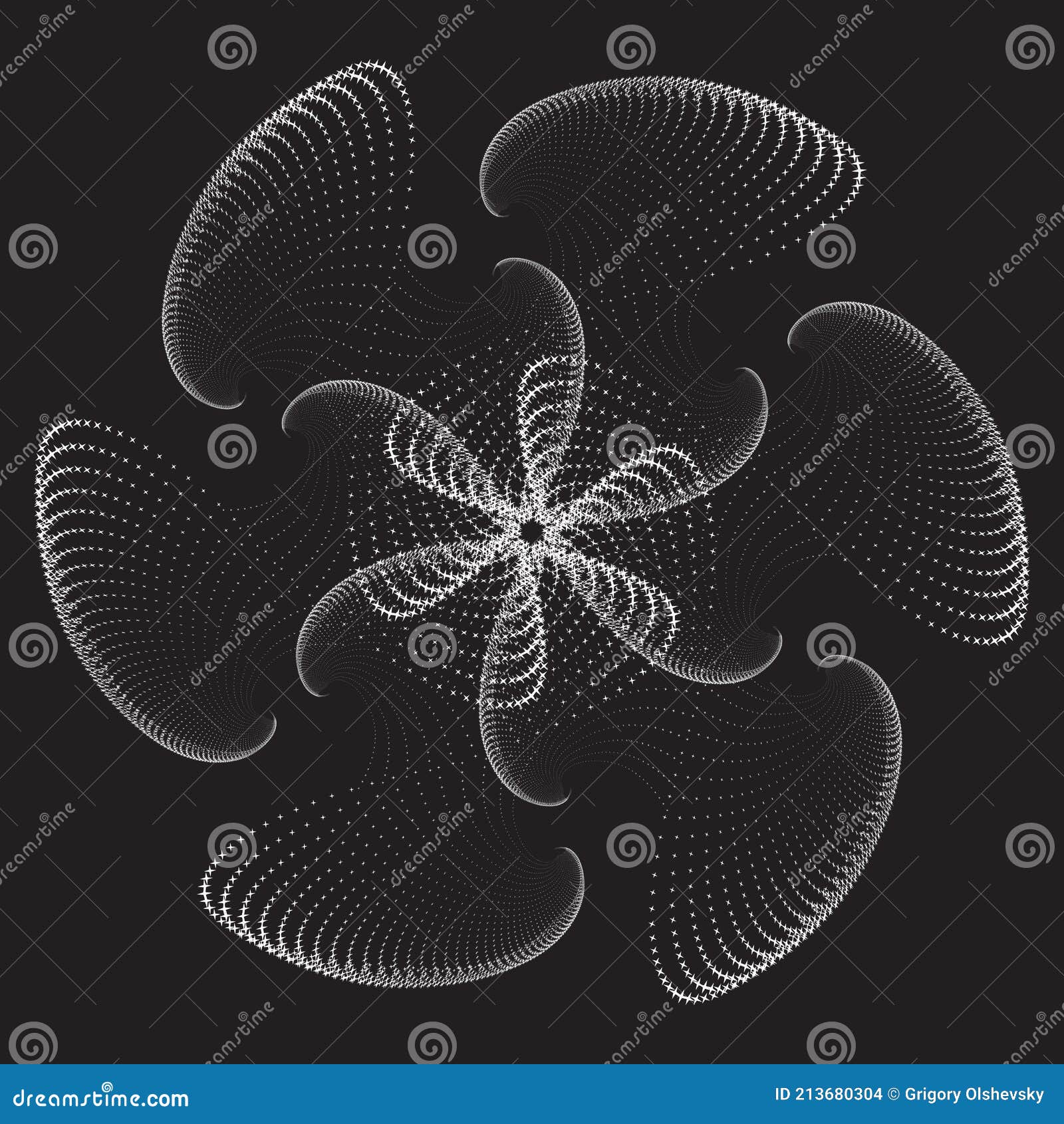 Dotted Halftone Vector Spiral Pattern or Texture with Ellipses Stock ...