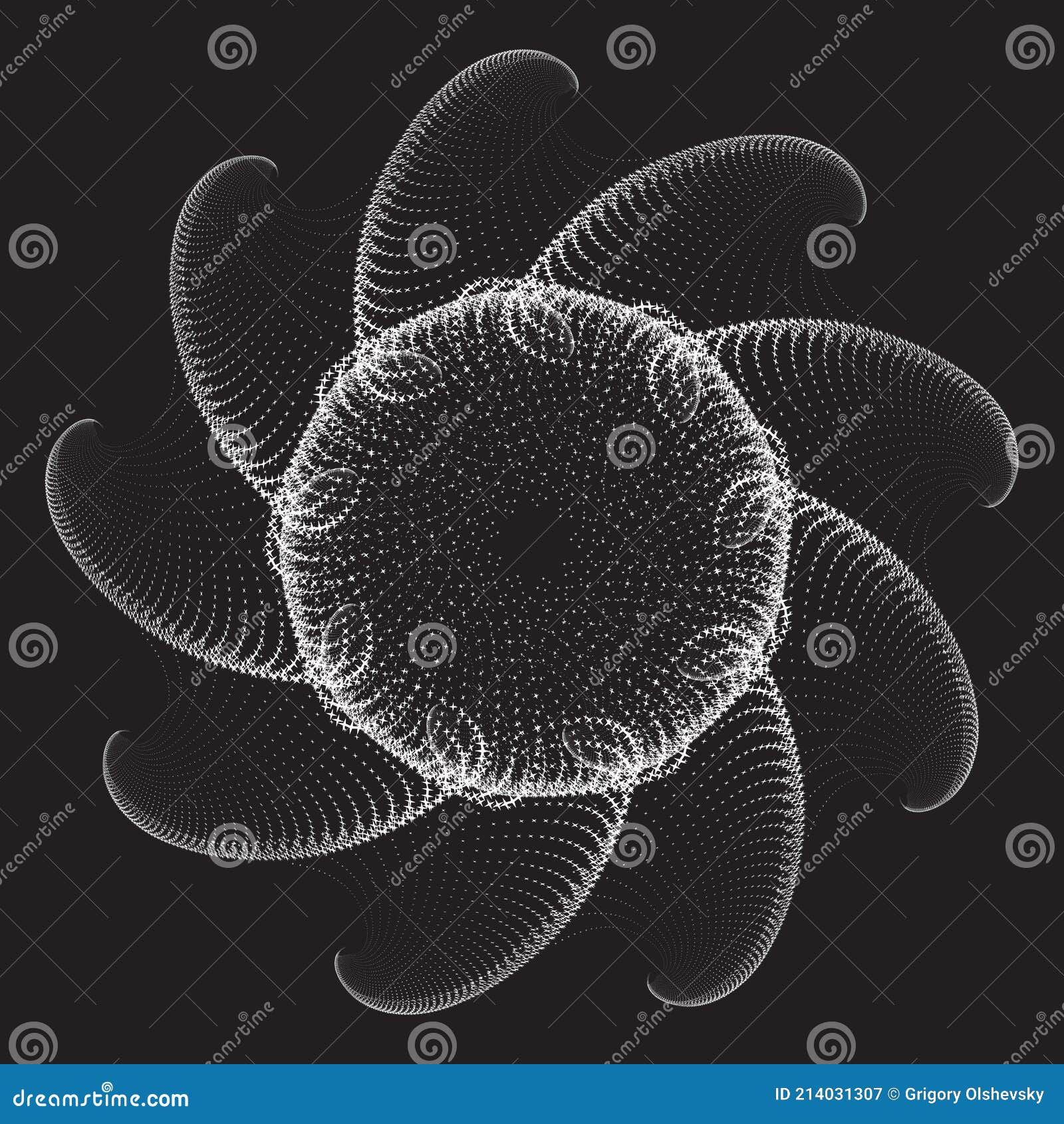 Dotted Halftone Vector Spiral Pattern or Texture with Ellipses Stock ...