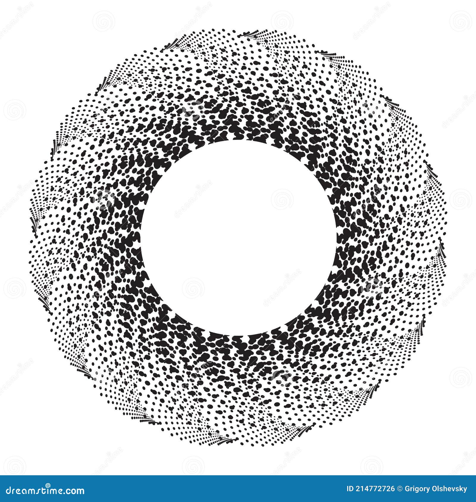 Dotted Halftone Vector Spiral Pattern or Texture with Ellipses Stock ...