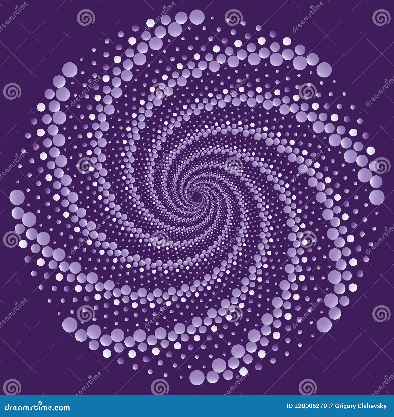 Dotted Halftone Vector Spiral Pattern or Texture with Ellipses Stock ...
