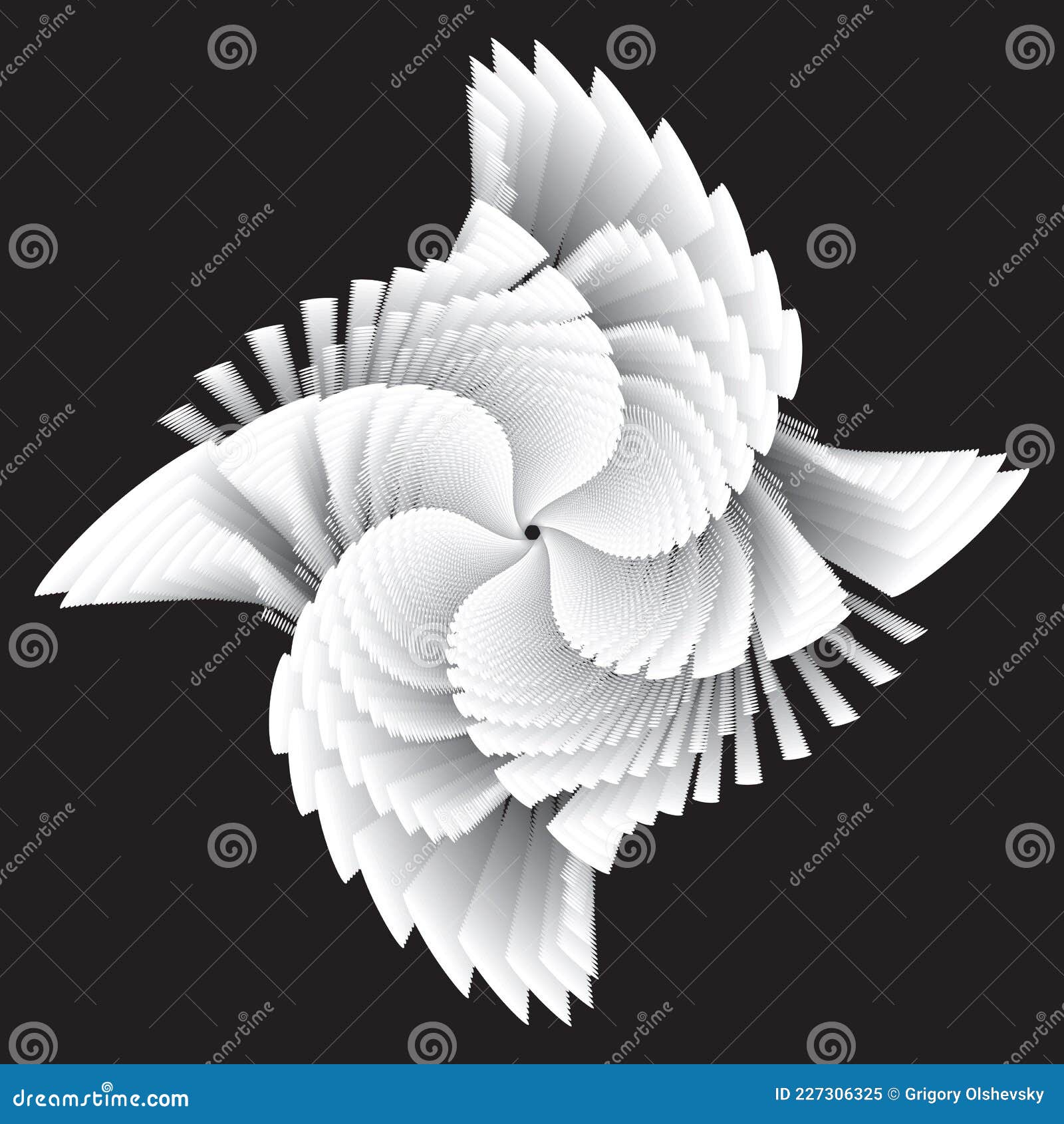 Dotted Halftone Vector Spiral Pattern or Texture with Ellipses Stock ...