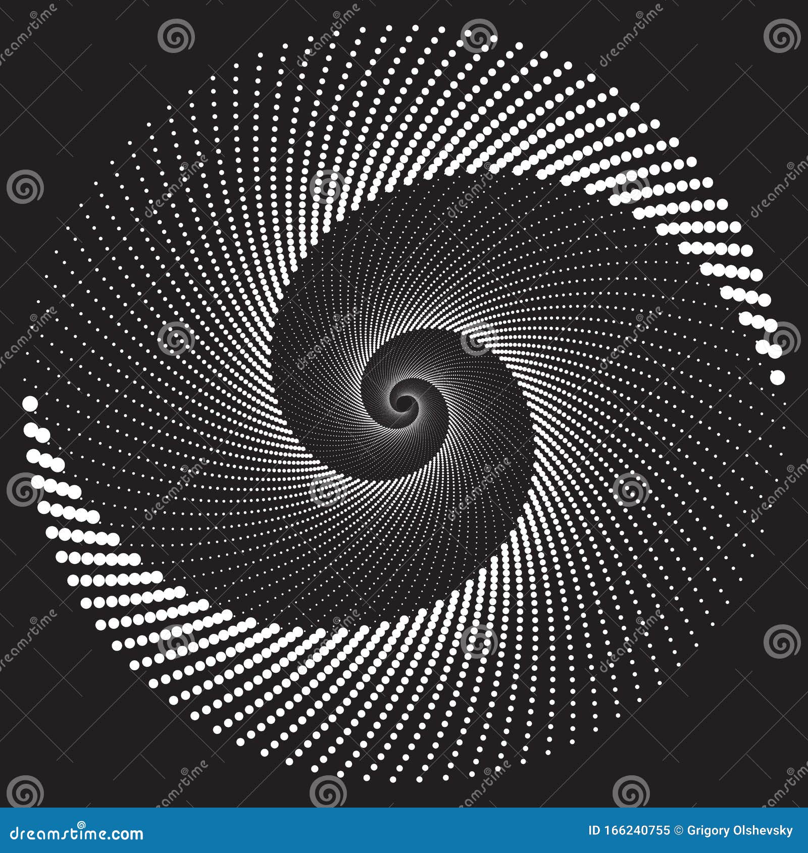 Dotted Halftone Vector Spiral Pattern of Texture Vector Illustratie ...