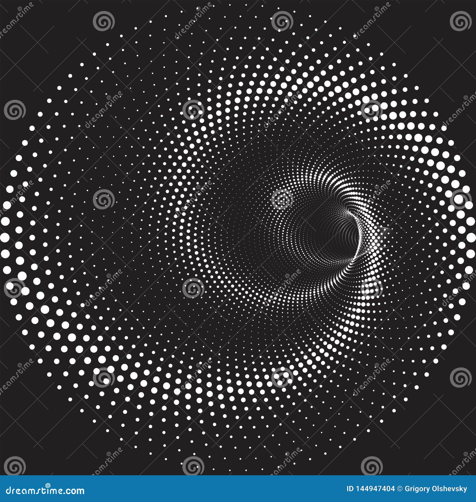 Dotted Halftone Vector Spiral Pattern or Texture Stock Vector ...