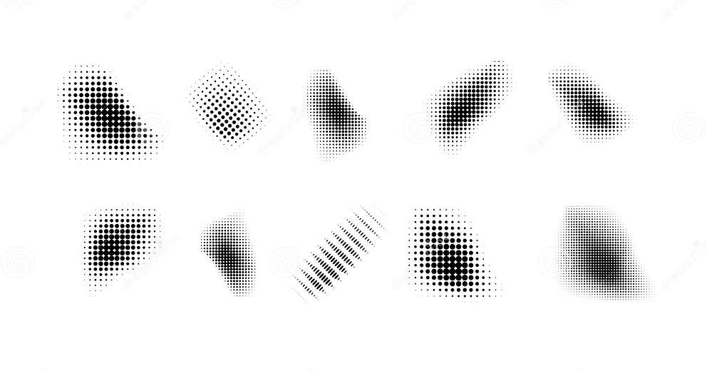 Dotted Halftone Waves. Abstract Shapes, Wave Effect Dotted Gradient ...