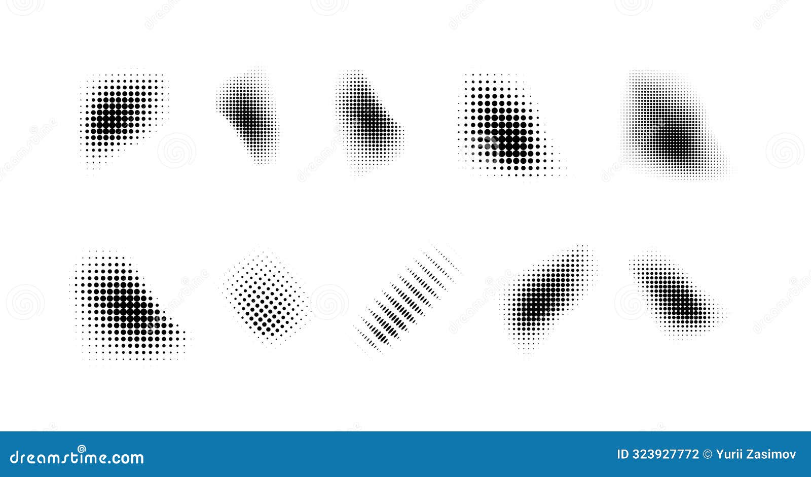 Dotted Halftone Waves. Abstract Shapes, Wave Effect Dotted Gradient ...