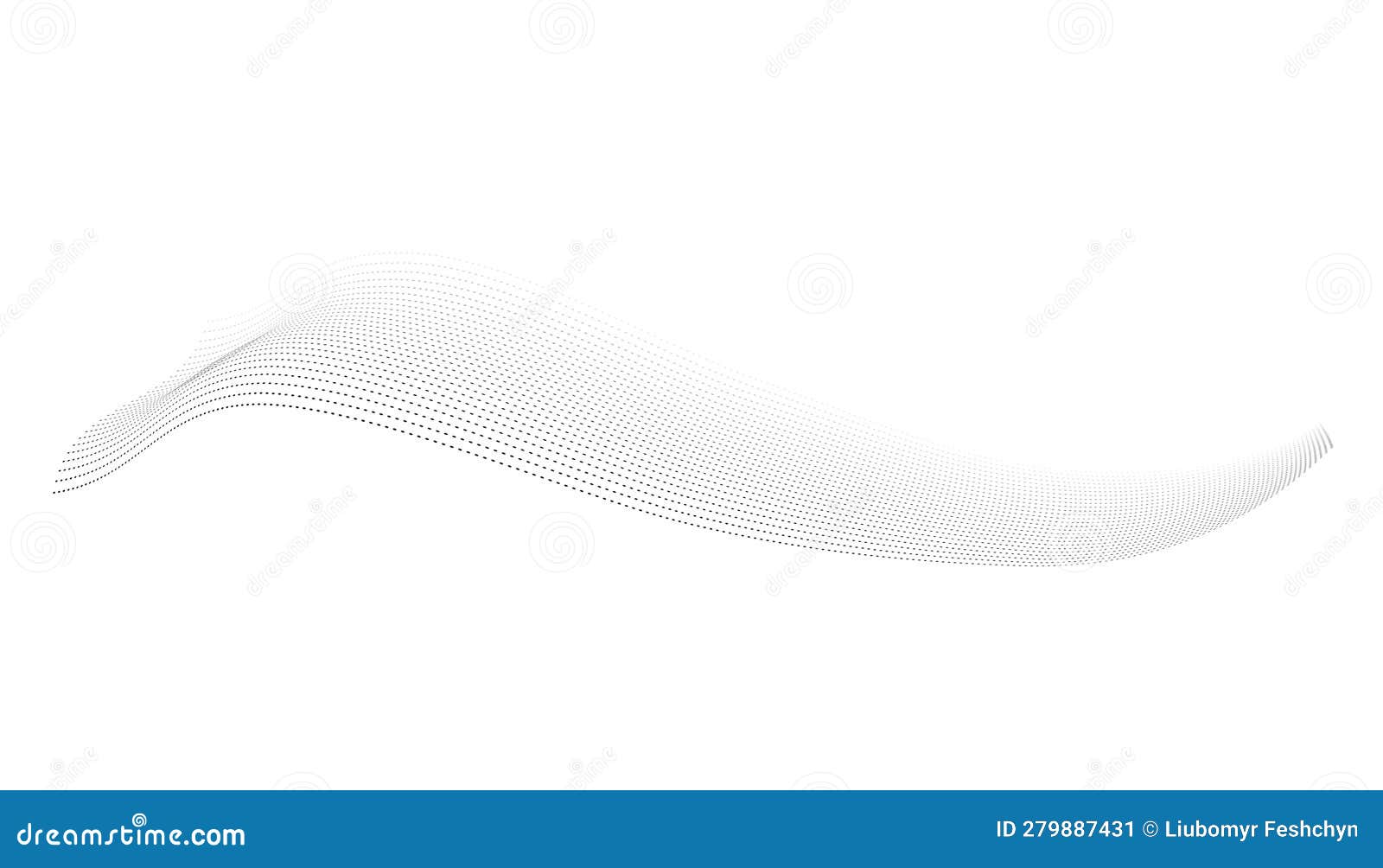 Dotted Halftone Waves. Flowing Wavy Lines Pattern. Abstract Liquid ...