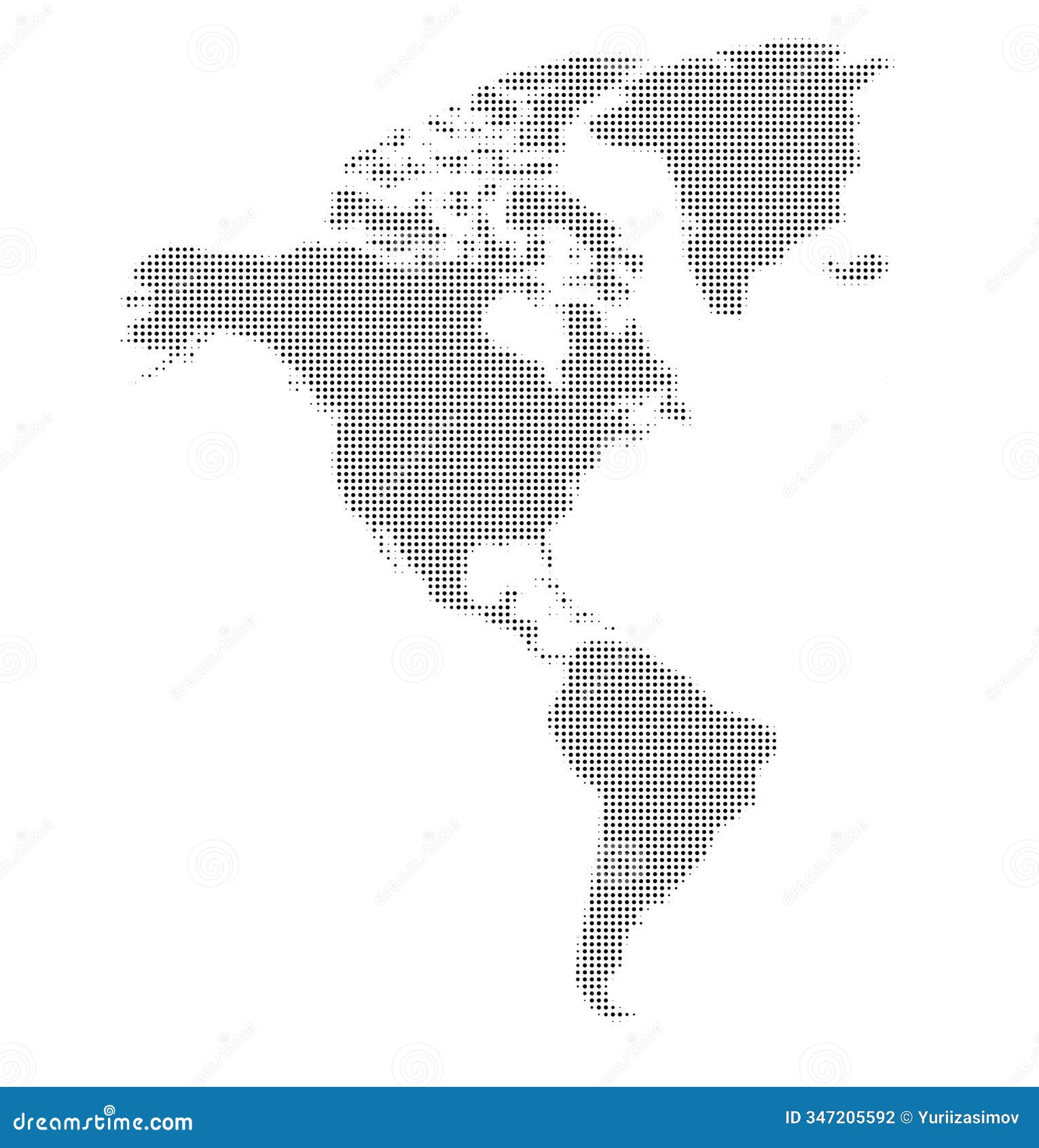 Dotted Halftone World Map Left Hemisphere Dot Global. Continents of the ...