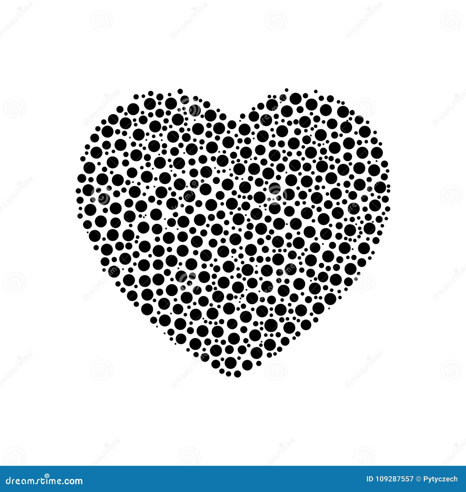 Dotted Heart. Symbol of Love Stock Vector - Illustration of dotted ...