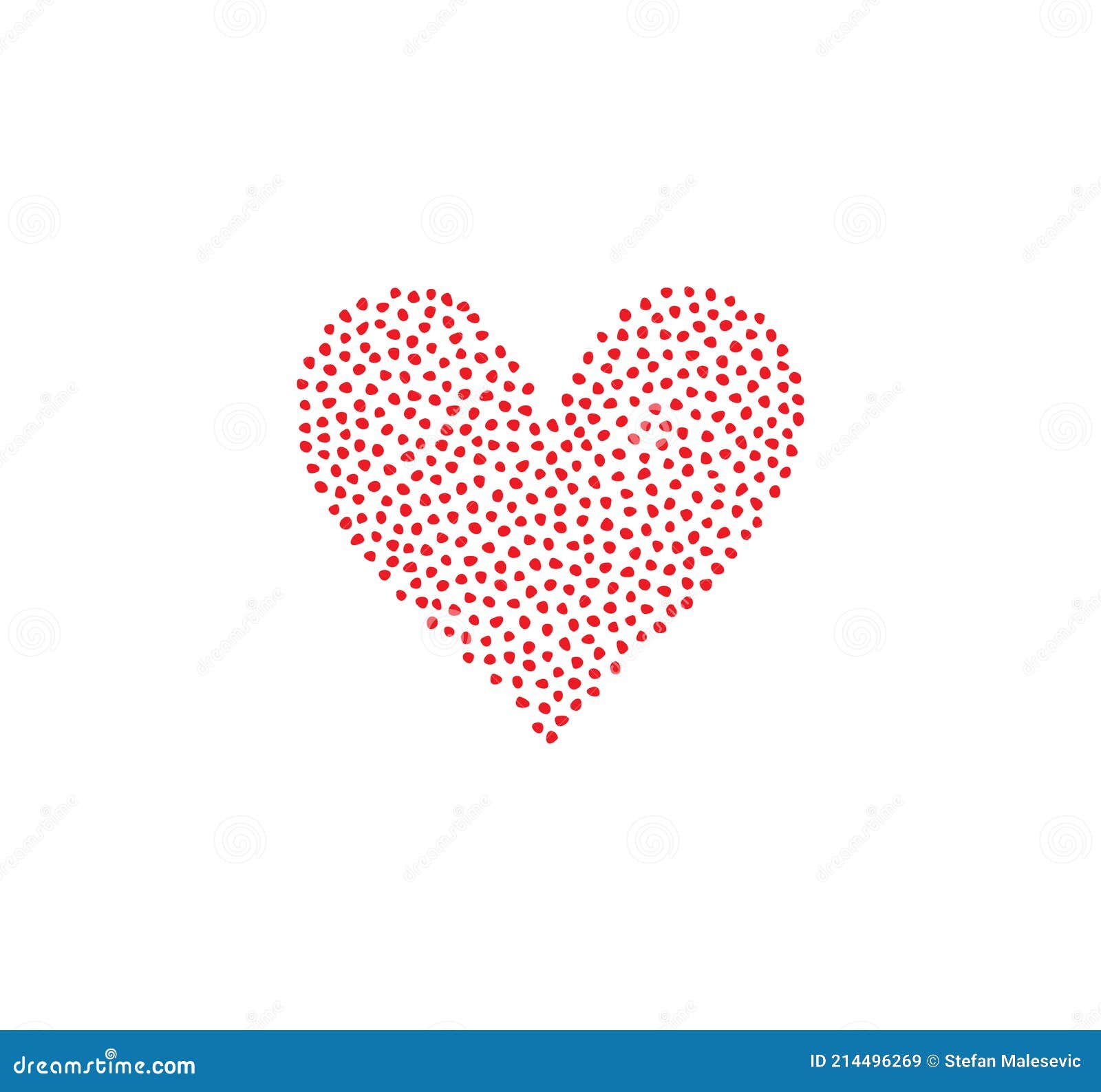 Dotted heart stock vector. Illustration of spotted, isolated - 214496269