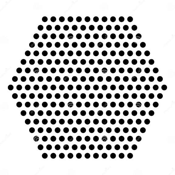 Dotted Hexagon Design Element . Isolated Vector Spotted Mosaic Hexangle ...