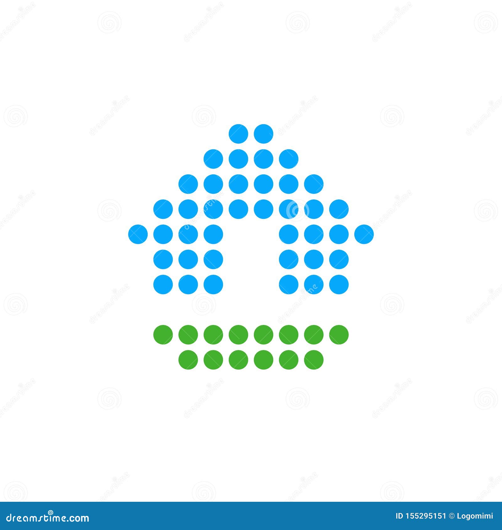 Dotted House, Home Icon Logo Design Element - Vector Stock Vector ...