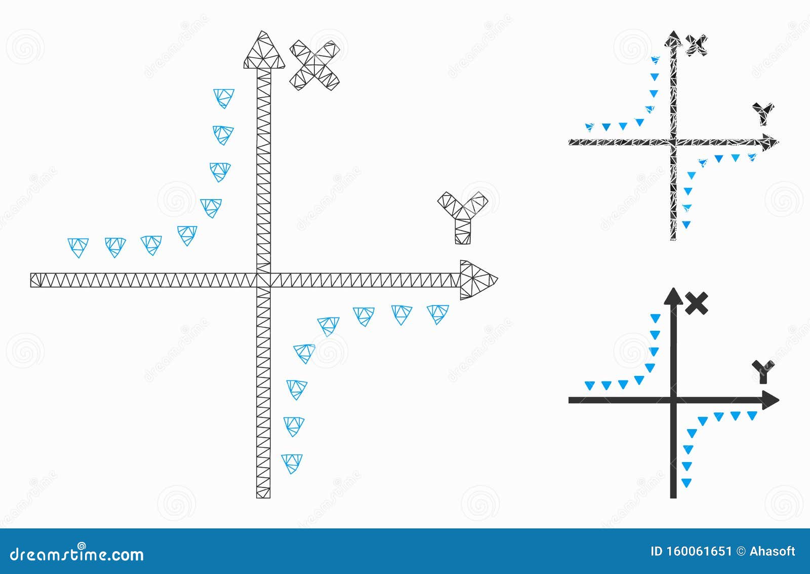Dotted Hyperbola Plot Vector Mesh Network Model And Triangle Mosaic