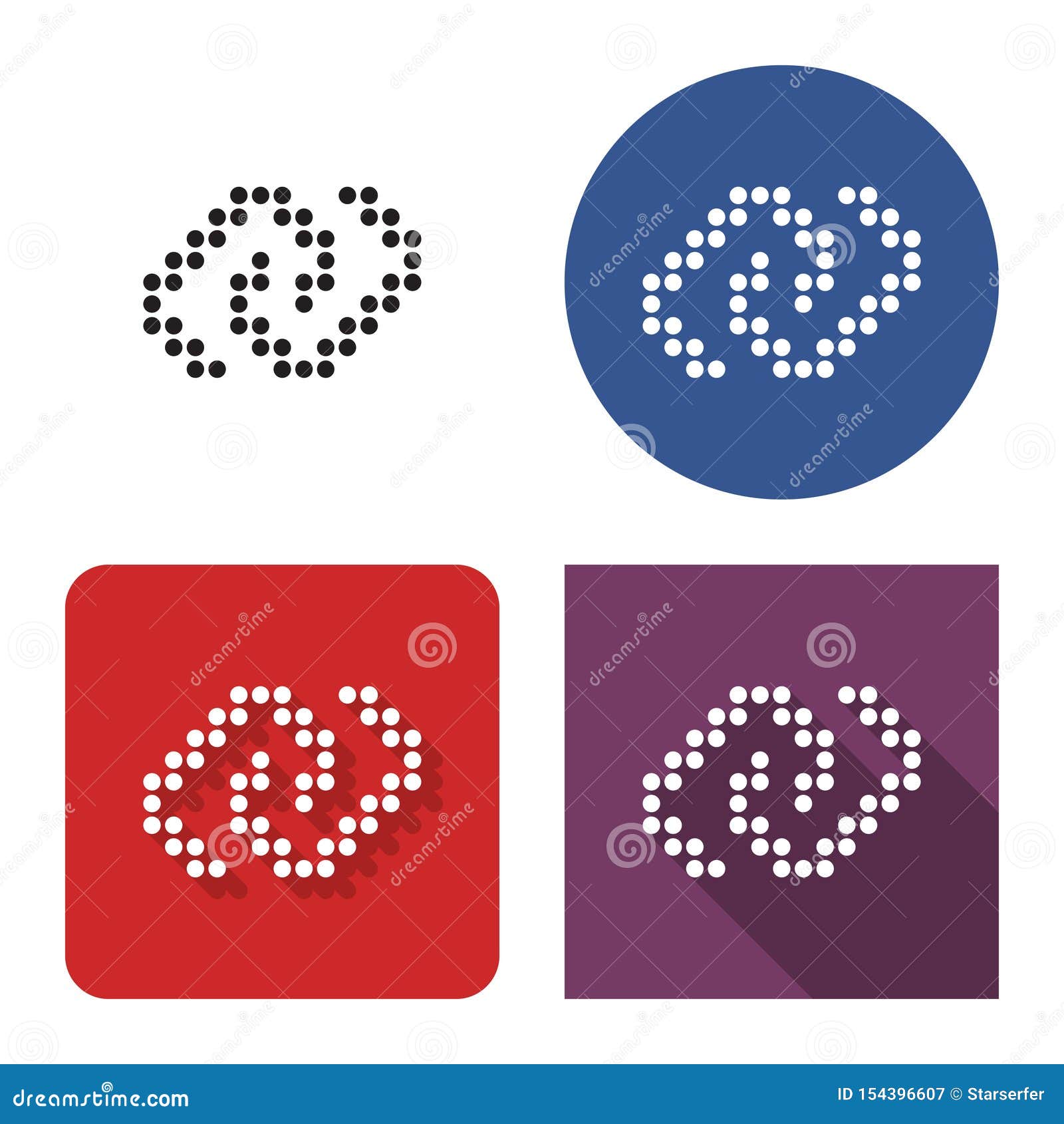 Dotted Icon of Unlinked Chain in Four Variants Stock Vector ...