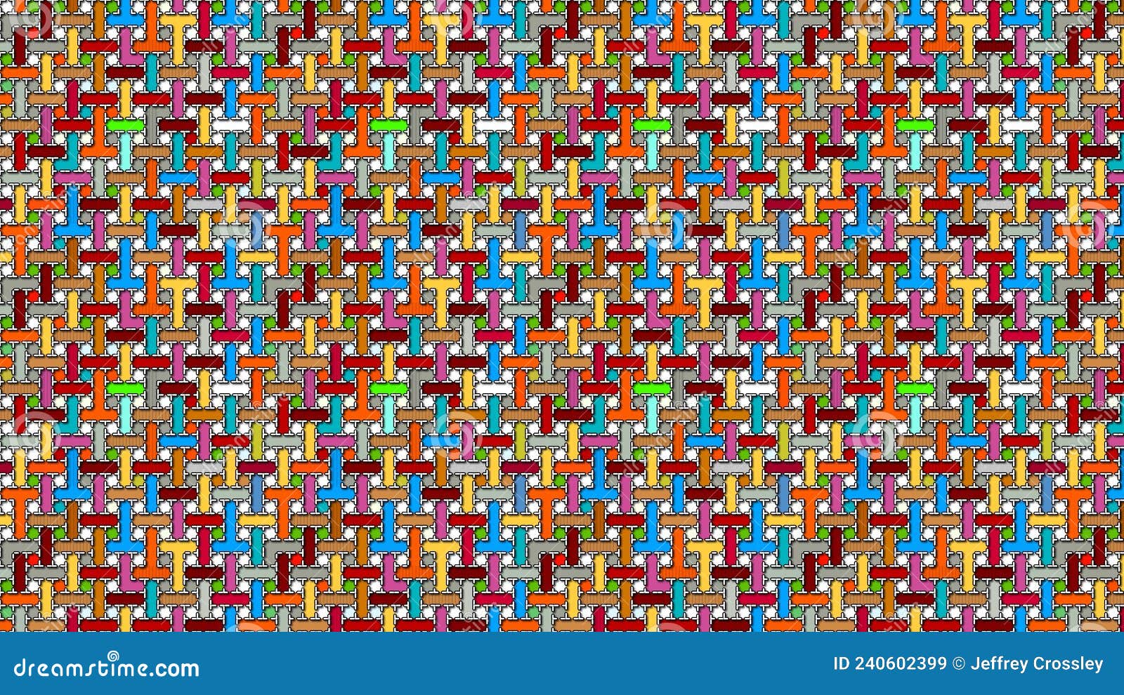 Dotted Inverted T Shapes Bricks Shape Background with Border,and ...