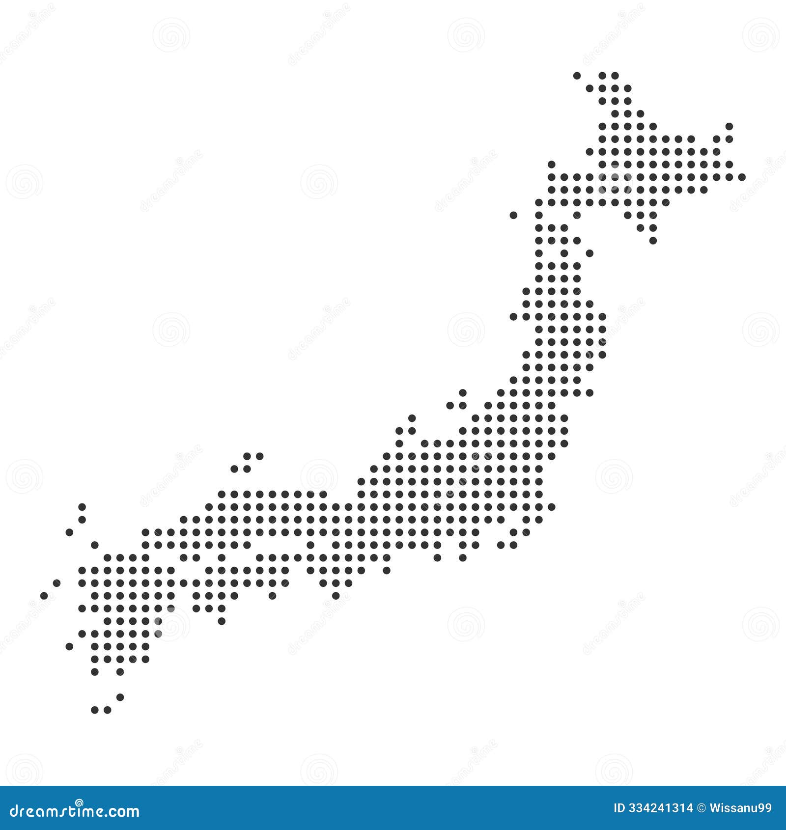 Dotted Japan Map Isolated Element Stock Illustration - Illustration of ...