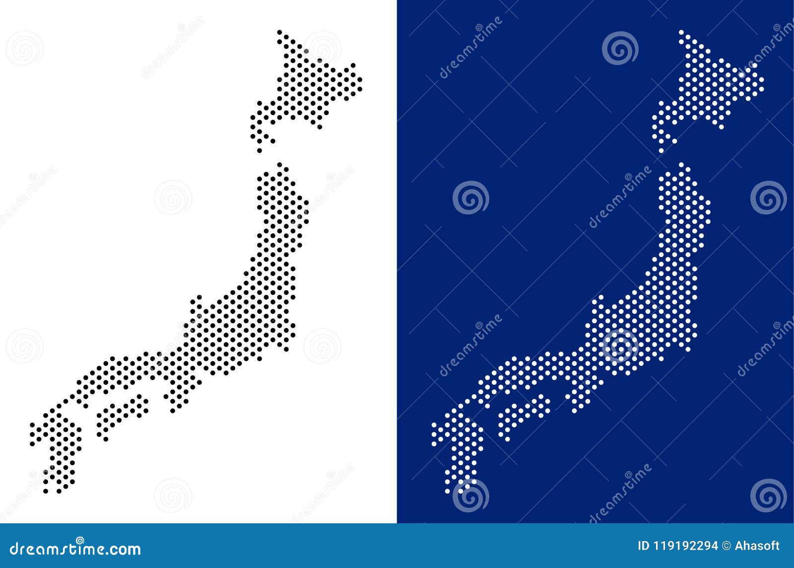 Dot Japan Map stock vector. Illustration of spheric - 119192294