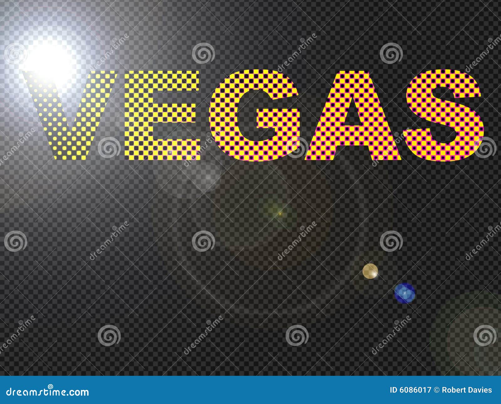 Dotted LED Lit Vegas Sign Glowing Bright Orange Stock Illustration ...