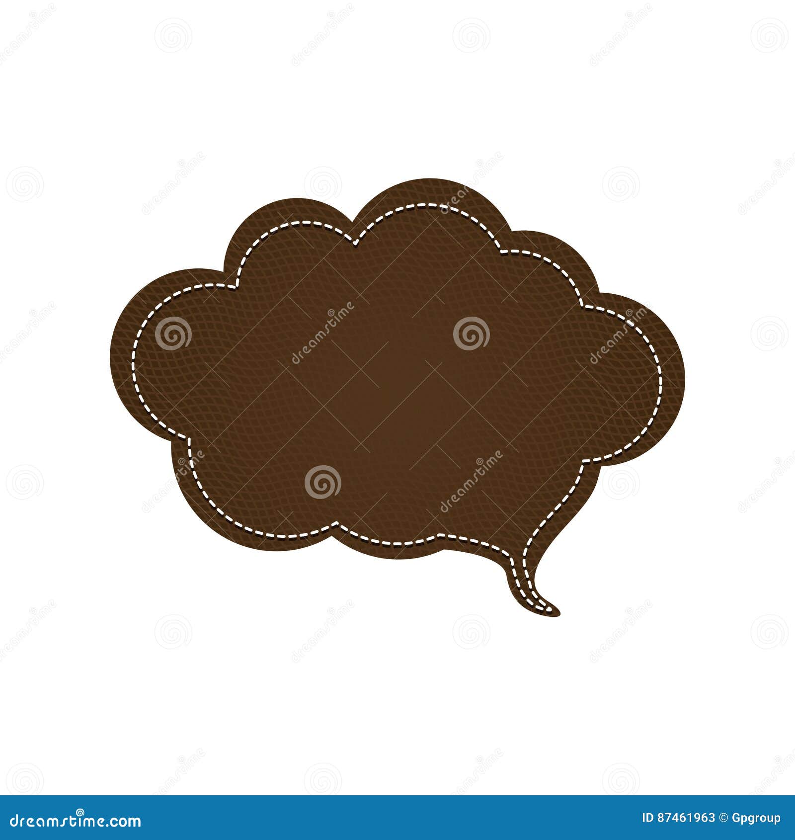 Dotted Line with Callout for Dialogue Shaped Cloud with Texture in ...