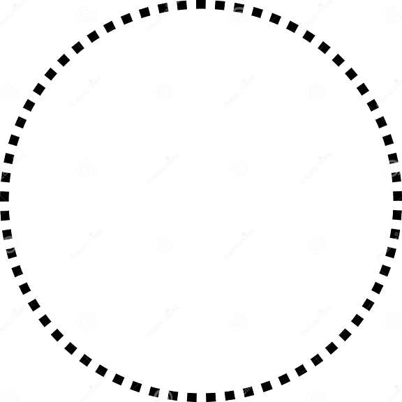 Dotted Line Circle Frame Vector. Dashed Outline Design of Border. Icon ...