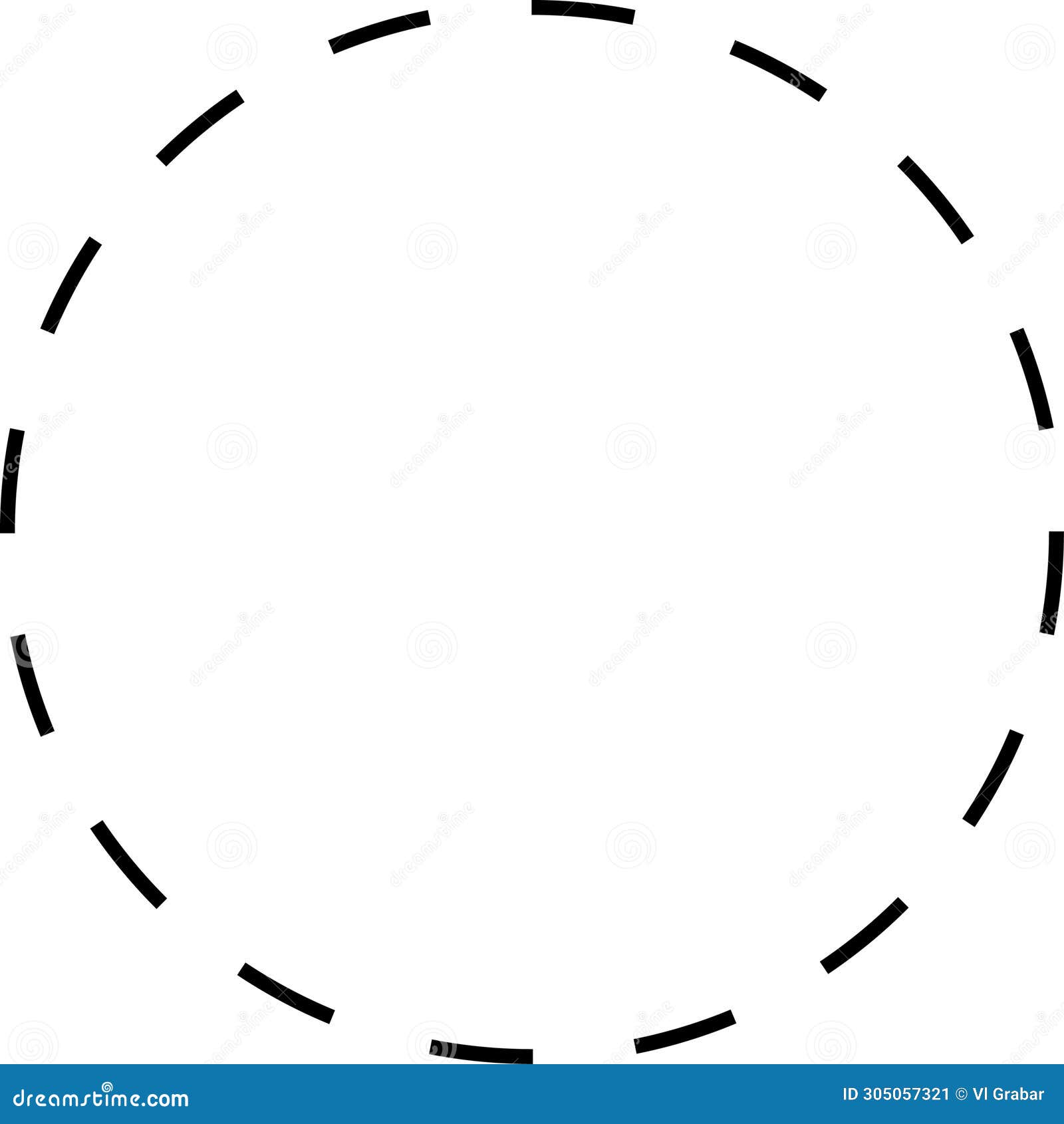 Dotted Line Circle Frame Vector. Dashed Outline Design of Border. Icon ...