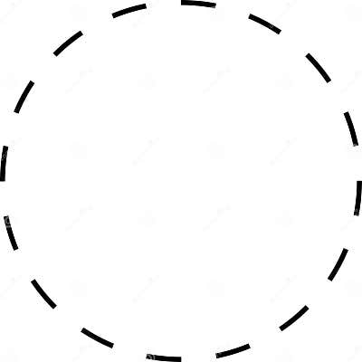 Dotted Line Circle Frame Vector. Dashed Outline Design of Border. Icon ...