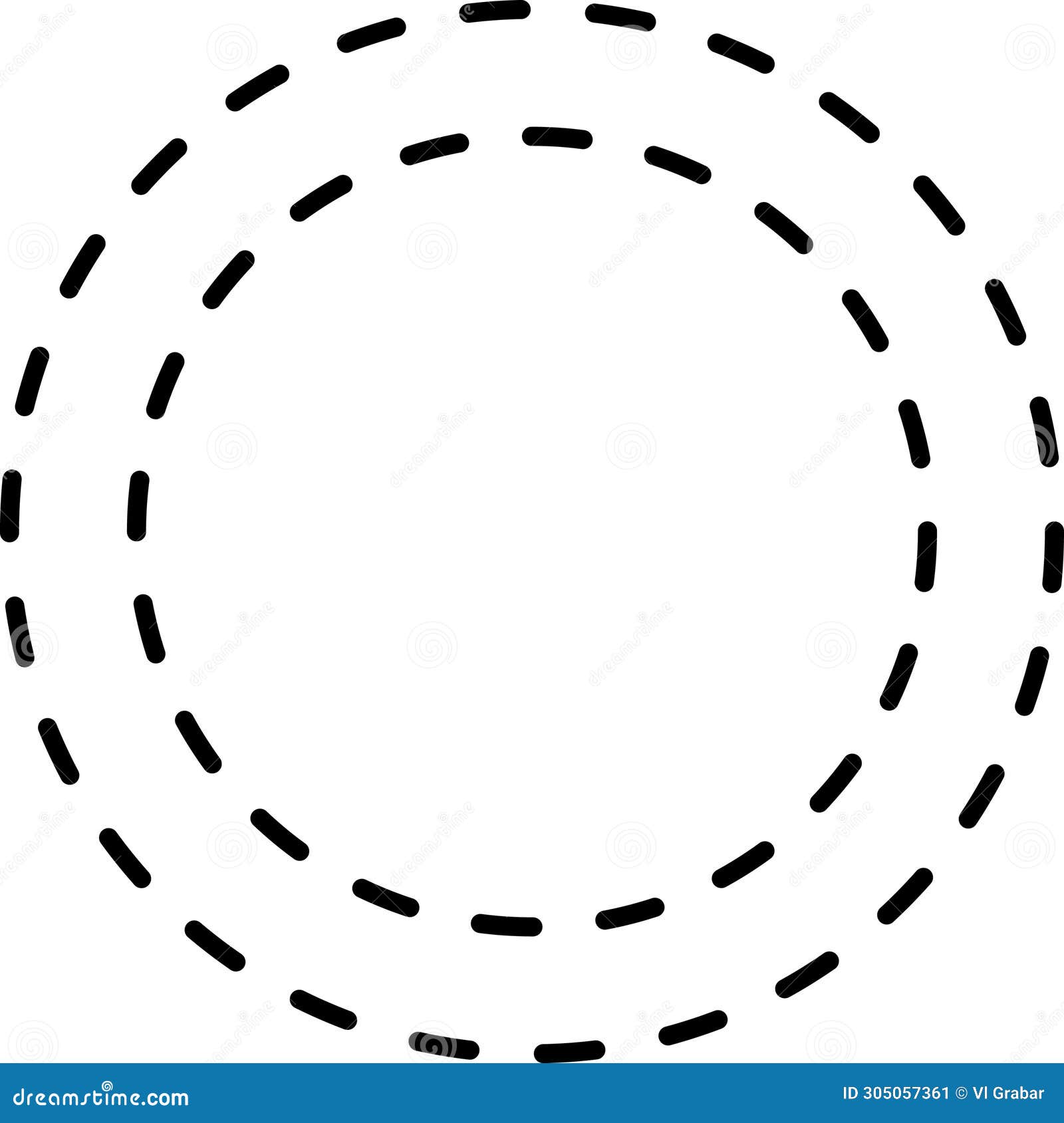 Dotted Line Circle Frame Vector. Dashed Outline Design of Border. Icon ...