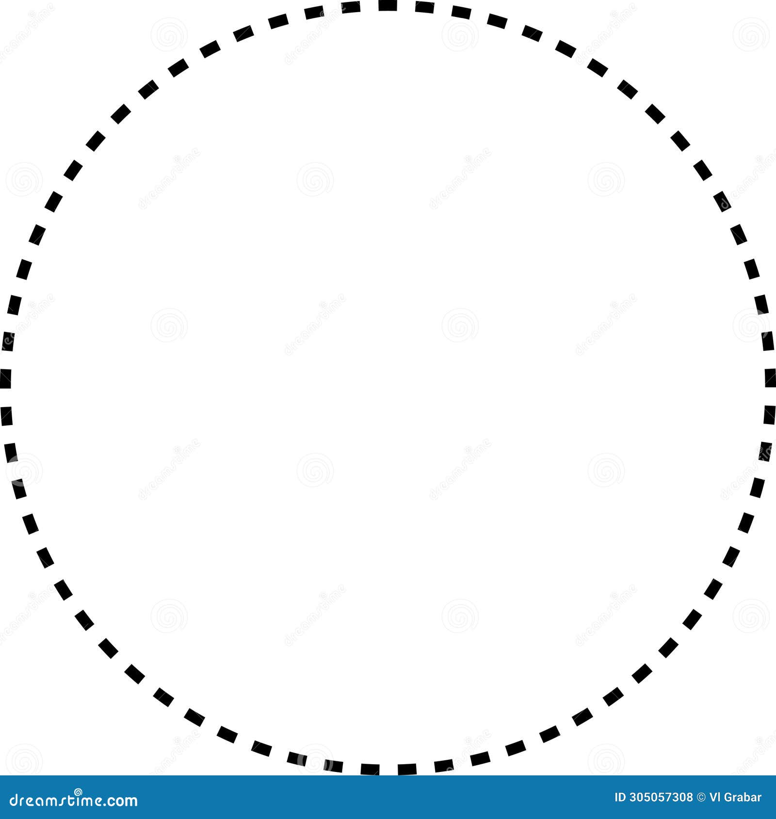 Dotted Line Circle Frame Vector. Dashed Outline Design of Border. Icon ...