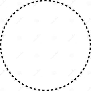 Dotted Line Circle Frame Vector. Dashed Outline Design of Border. Icon ...