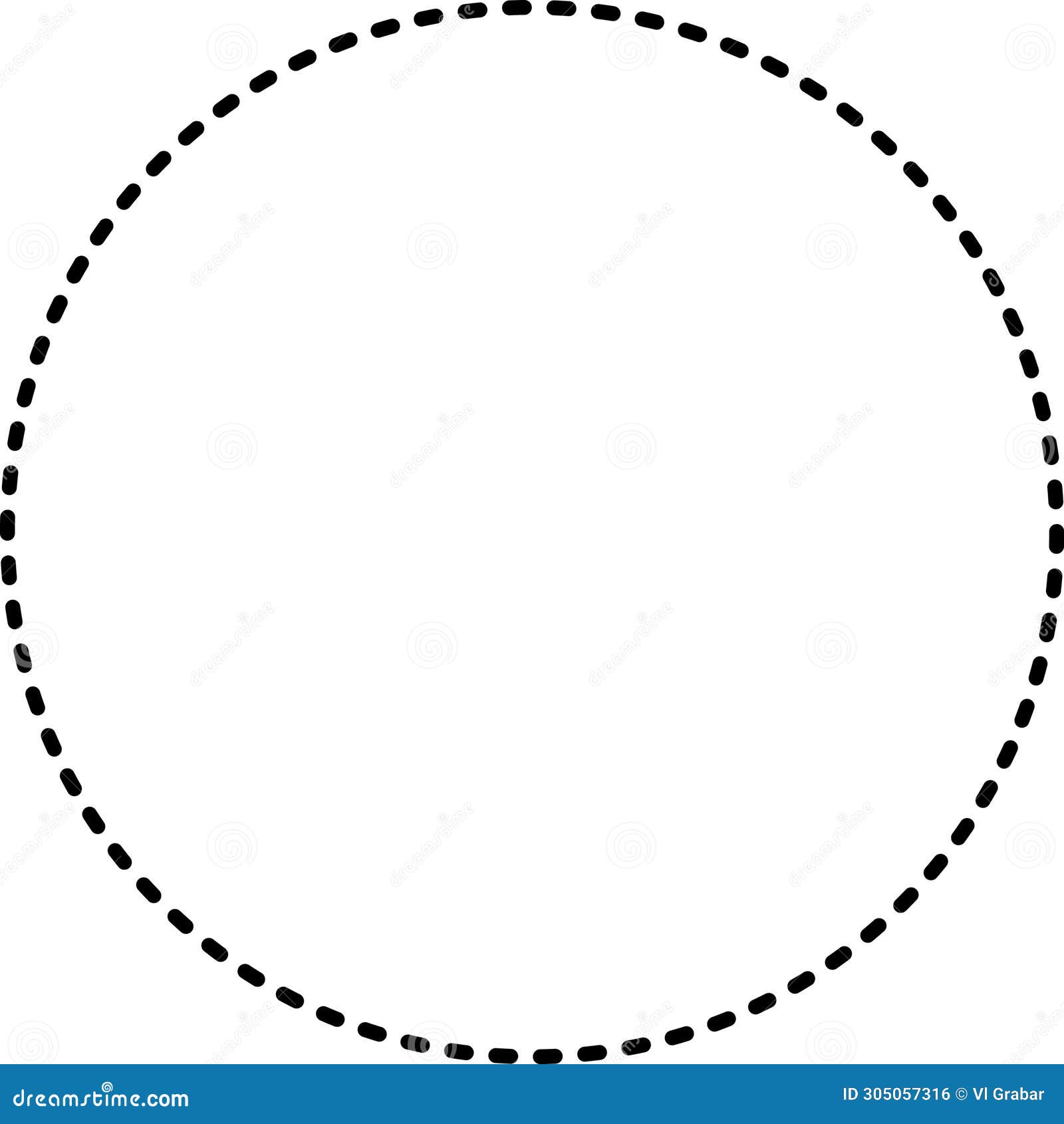 Dotted Line Circle Frame Vector. Dashed Outline Design of Border. Icon ...