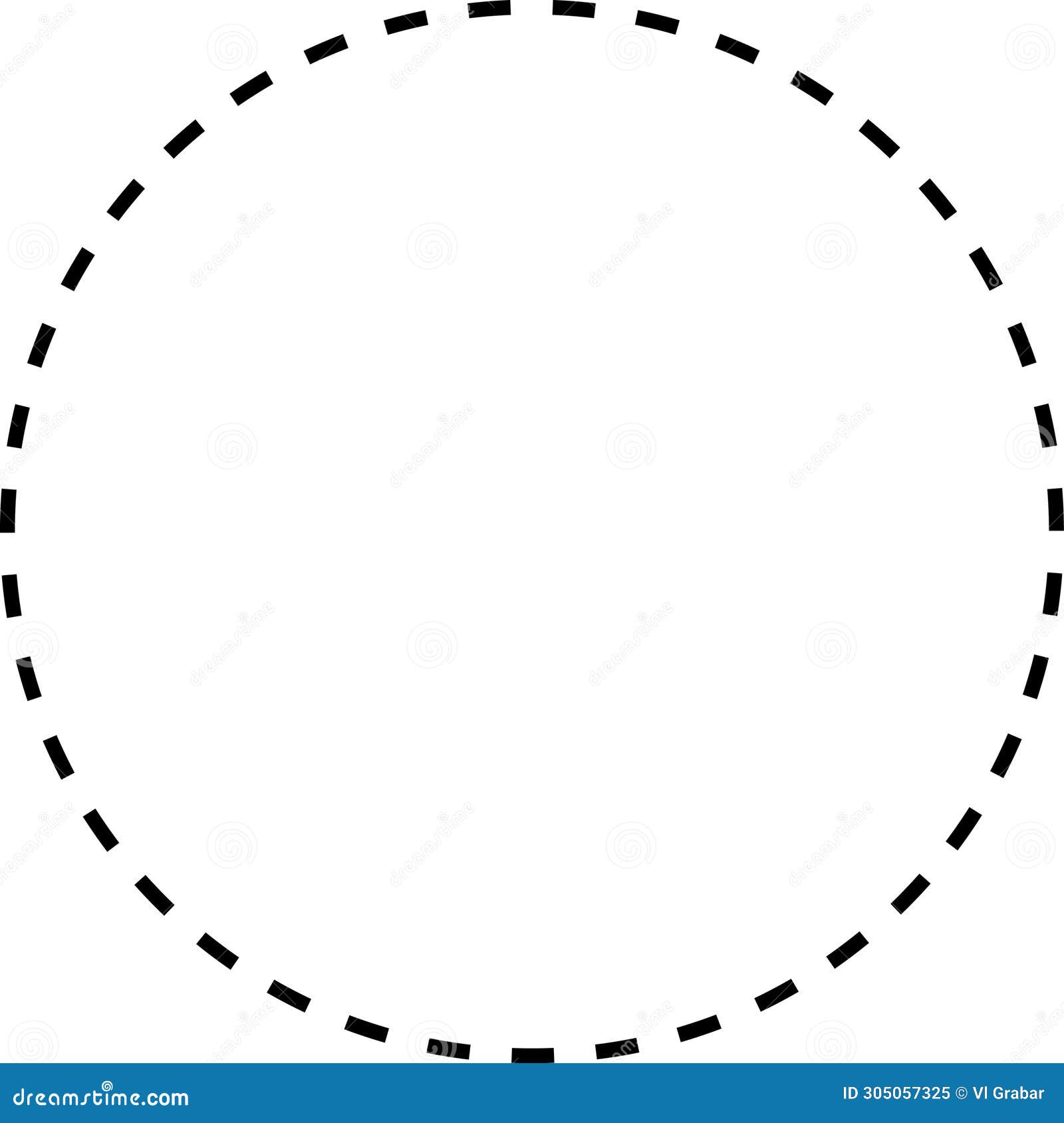 Dotted Line Circle Frame Vector. Dashed Outline Design of Border. Icon ...
