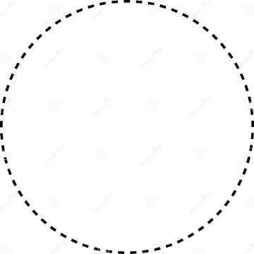 Dotted Line Circle Frame Vector. Dashed Outline Design of Border. Icon ...