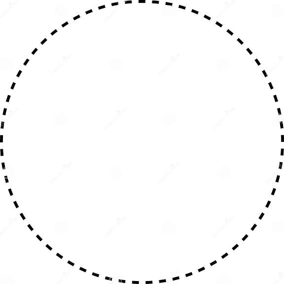 Dotted Line Circle Frame Vector. Dashed Outline Design of Border. Icon ...