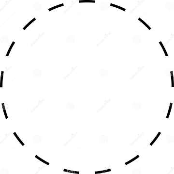 Dotted Line Circle Frame Vector. Dashed Outline Design of Border. Icon ...