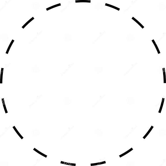 Dotted Line Circle Frame Vector. Dashed Outline Design of Border. Icon ...