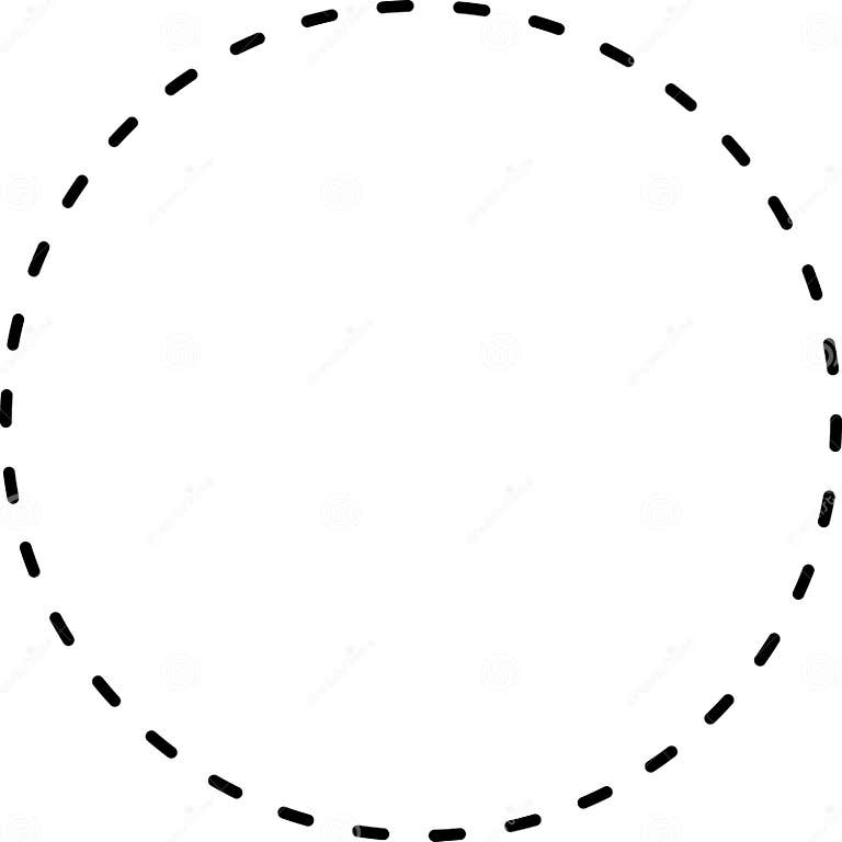 Dotted Line Circle Frame Vector. Dashed Outline Design of Border. Icon ...