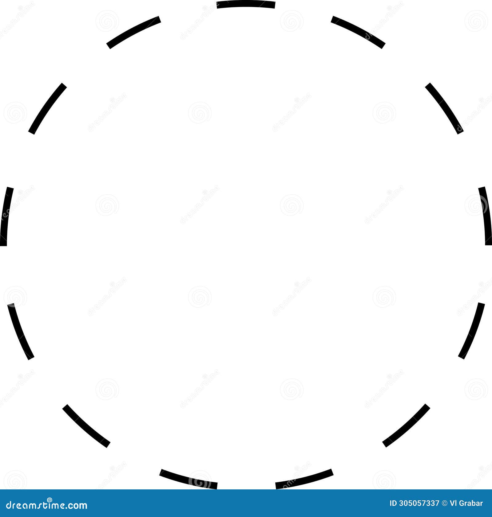Dotted Line Circle Frame Vector. Dashed Outline Design of Border. Icon ...