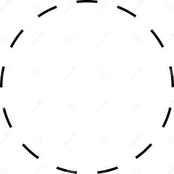 Dotted Line Circle Frame Vector. Dashed Outline Design of Border. Icon ...