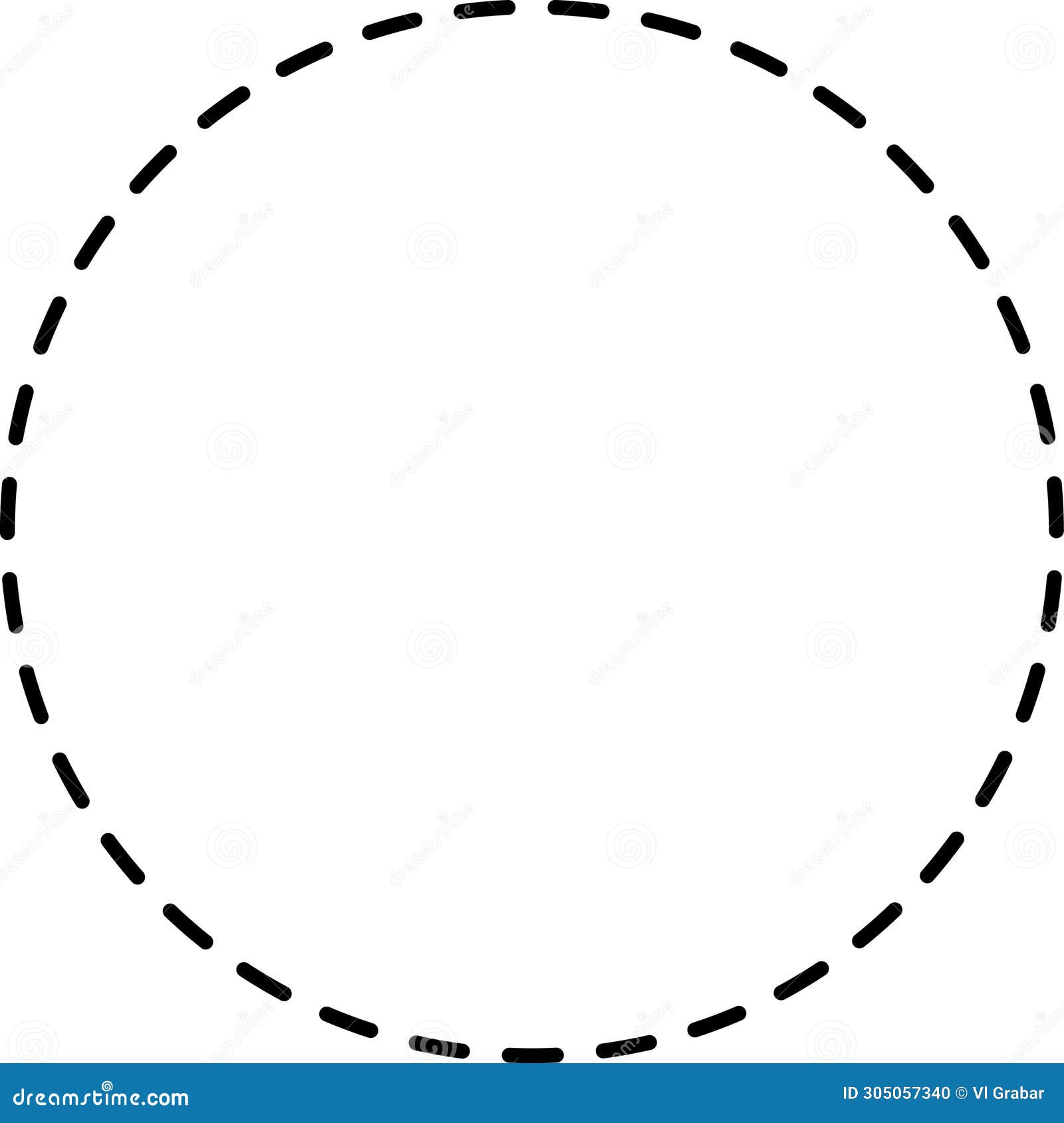 Dotted Line Circle Frame Vector. Dashed Outline Design of Border. Icon ...