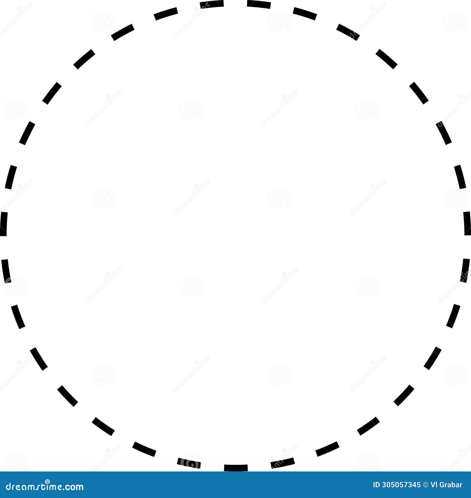 Dotted Line Circle Frame Vector. Dashed Outline Design of Border. Icon ...