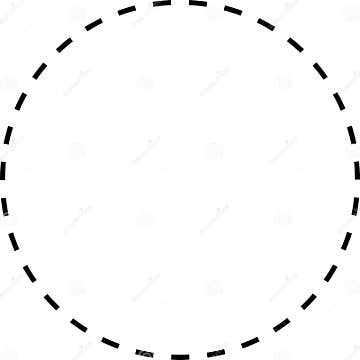 Dotted Line Circle Frame Vector. Dashed Outline Design of Border. Icon ...