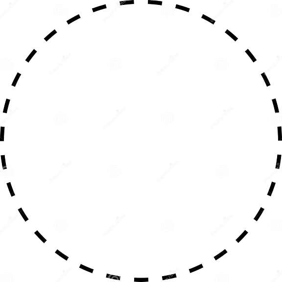 Dotted Line Circle Frame Vector. Dashed Outline Design of Border. Icon ...