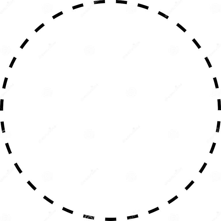 Dotted Line Circle Frame Vector. Dashed Outline Design of Border. Icon ...