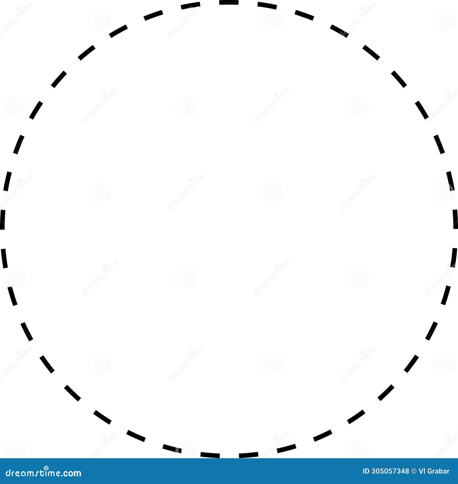 Dotted Line Circle Frame Vector. Dashed Outline Design of Border. Icon ...