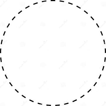 Dotted Line Circle Frame Vector. Dashed Outline Design of Border. Icon ...