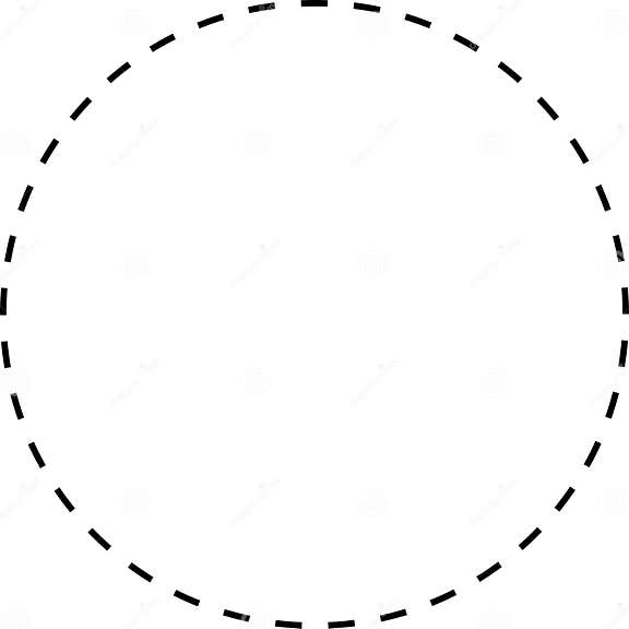 Dotted Line Circle Frame Vector. Dashed Outline Design of Border. Icon ...