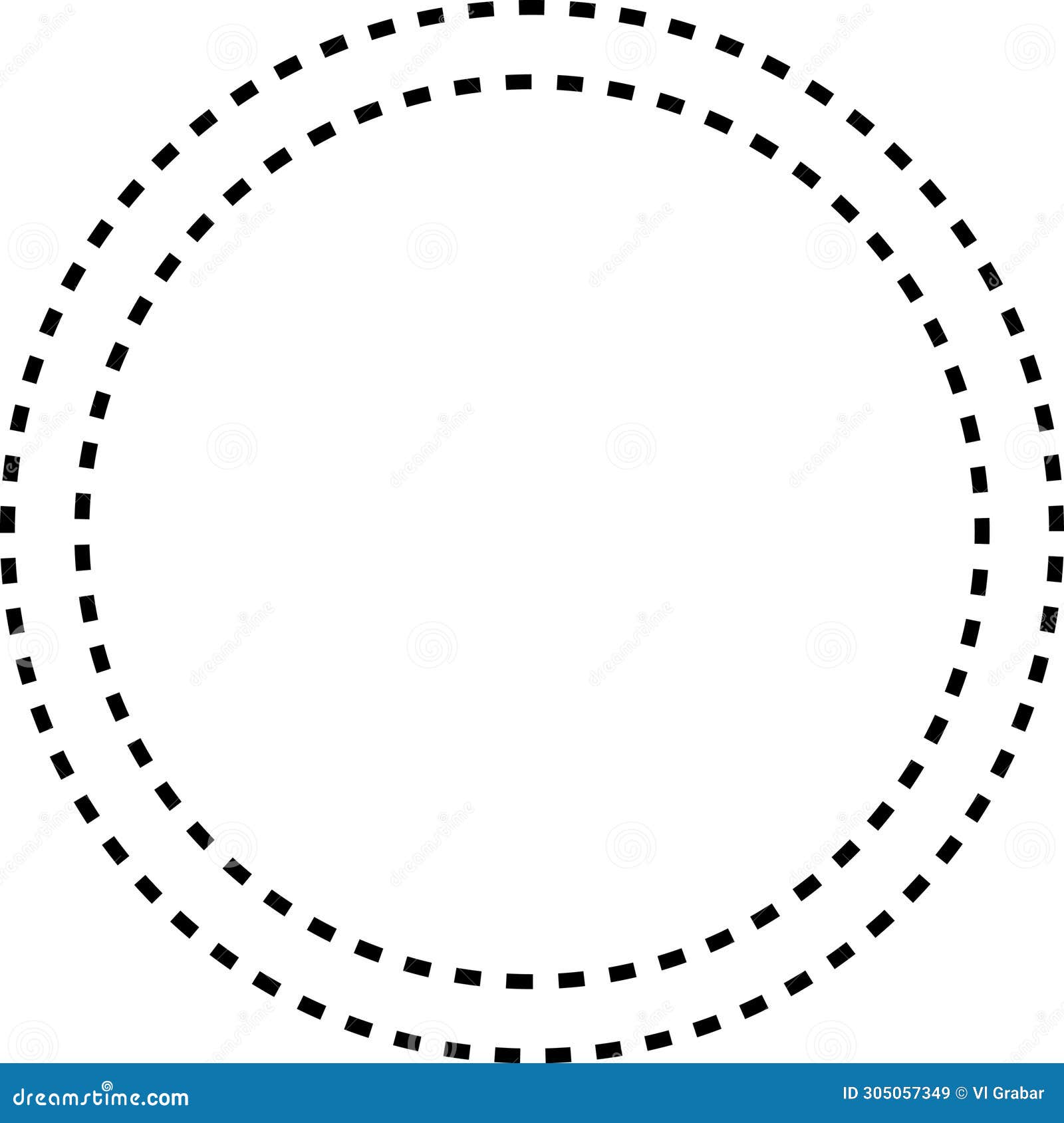Dotted Line Circle Frame Vector. Dashed Outline Design of Border. Icon ...