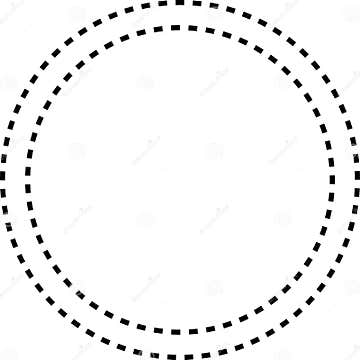 Dotted Line Circle Frame Vector. Dashed Outline Design of Border. Icon ...