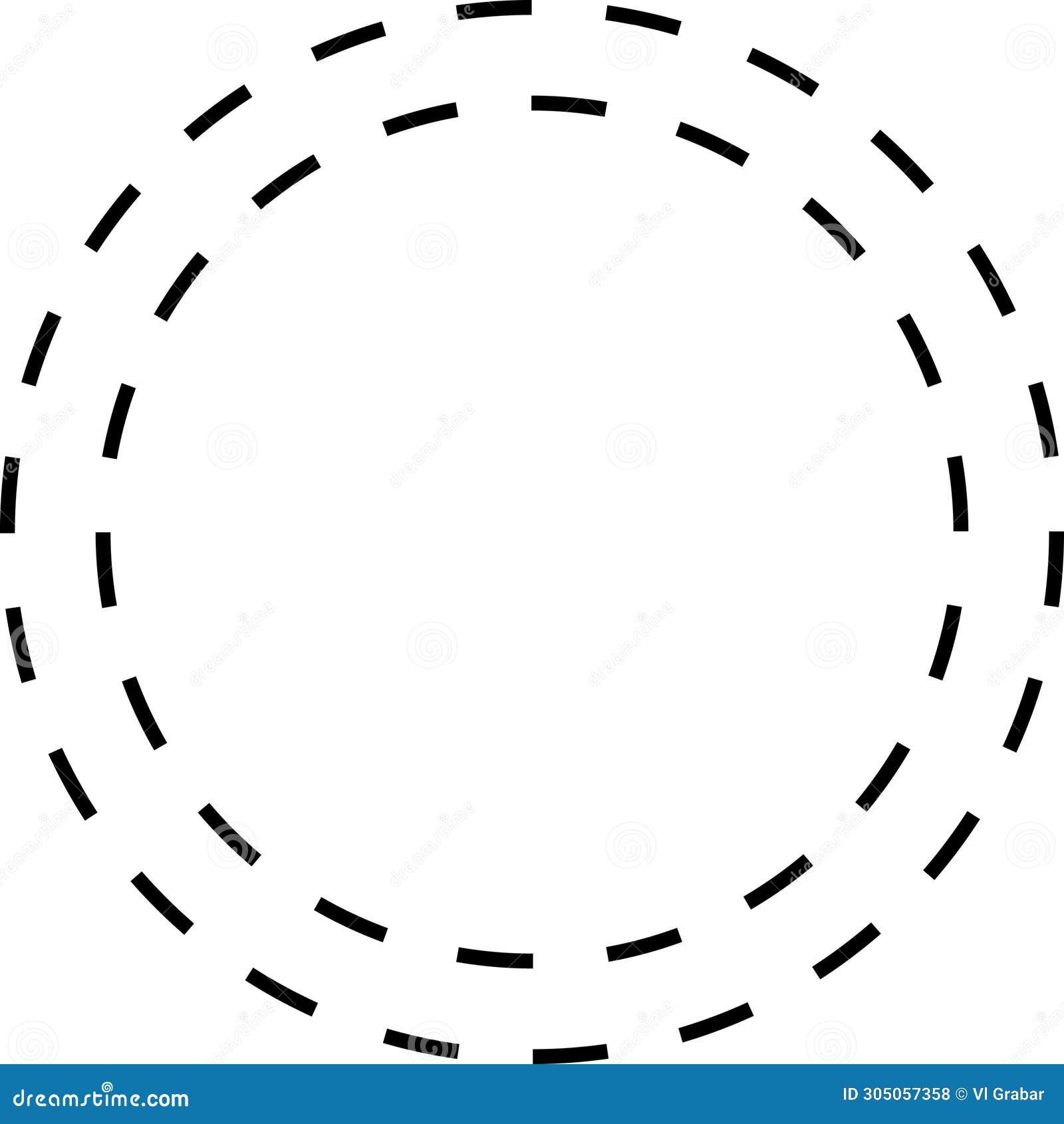 Dotted Line Circle Frame Vector. Dashed Outline Design of Border. Icon ...