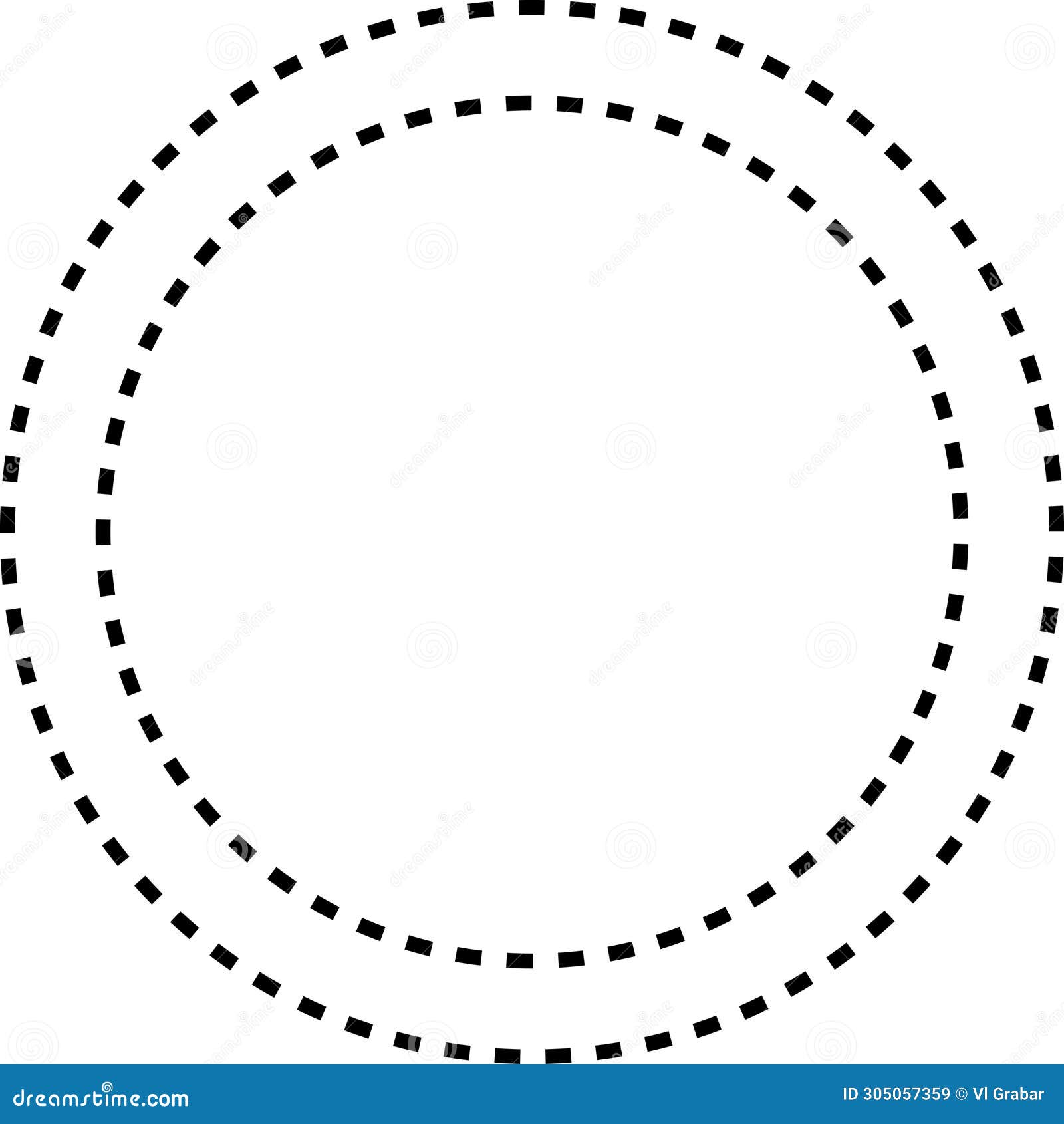 Dotted Line Circle Frame Vector. Dashed Outline Design of Border. Icon ...